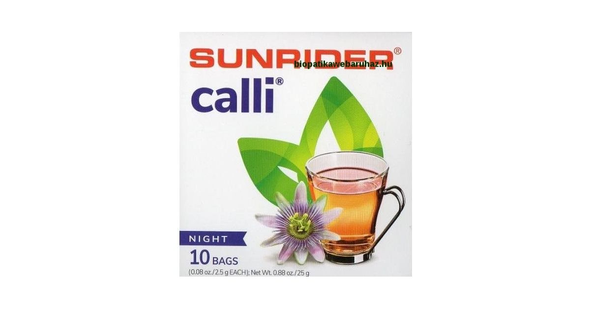 Sunrider Calli Éjszakai – Tea, nyugodt alvás
